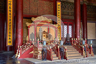The Emperor's Throne In The Hall Of Preserving Harmony In The Forbidden ...