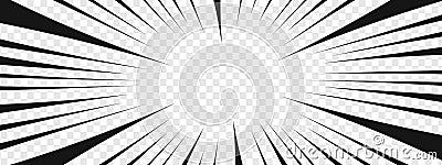 Emphasis Graphic Effect In Comic Manga Book Page. Radial Black Lines On ...
