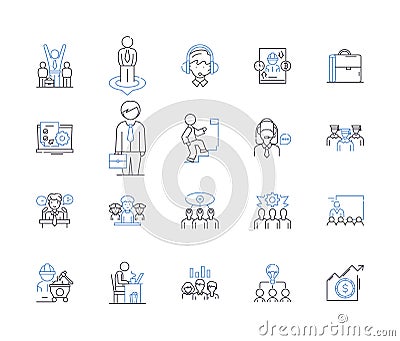 Employee Development Outline Icons Collection. Employee, Development ...