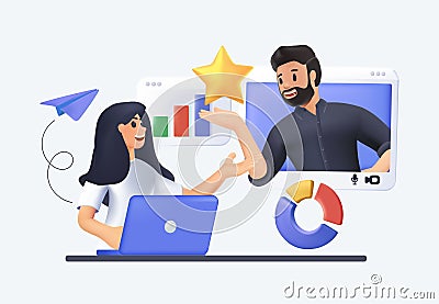 Employee Growth 3D. Skills Enhancement, Continuous Performance Review ...