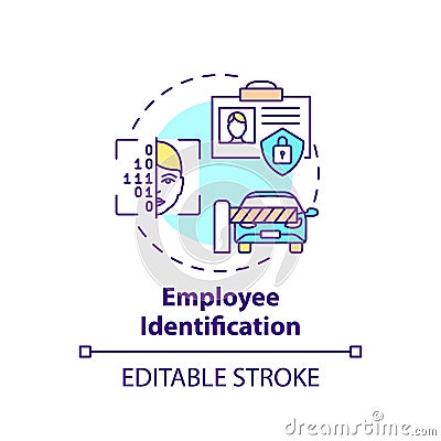 Employee Identification Concept Icon Cartoon Vector | CartoonDealer.com ...