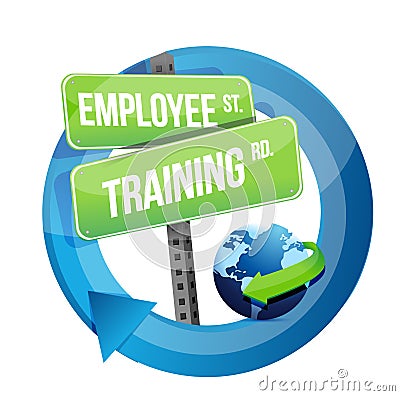 Employee Training Road Sign Illustration Design Royalty Free Stock ...