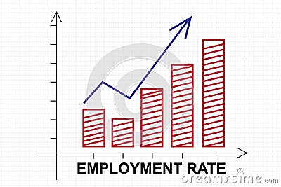 Employment Rate Graph With Upward Arrow Stock Illustration - Image ...