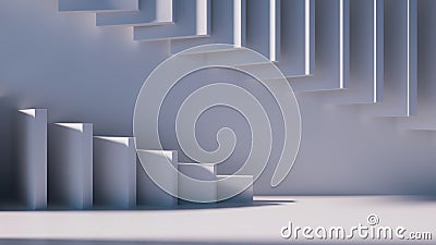 Empty Building Structure with Geometric Structure, 3d Rendering Stock ...