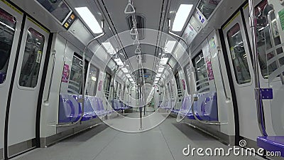 Empty Carriage of the Subway SMRT in Singapore Stock Footage - Video of ...