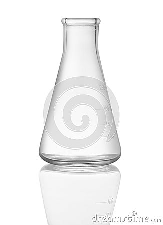 Empty Conical Flask Isolated. Laboratory Glassware Royalty-Free Stock ...