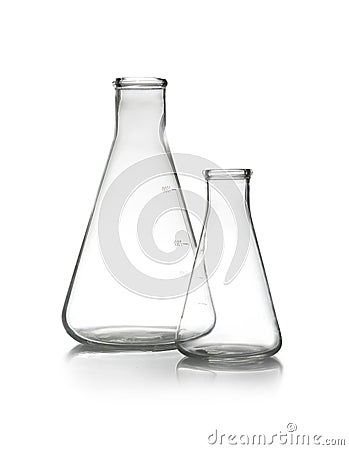 Empty Conical Flasks On Table. Stock Photography | CartoonDealer.com ...