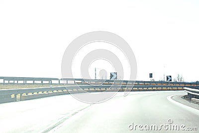 Empty Lanes Of Interchange On Italian Highway Stock Photo ...