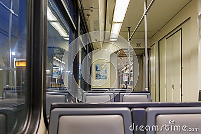 Empty Passenger Trains Or Light Rail Tram Of Germany. Royalty-Free ...