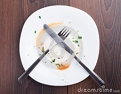 Empty Plate Left After Dinner Stock Images - Image: 33349404