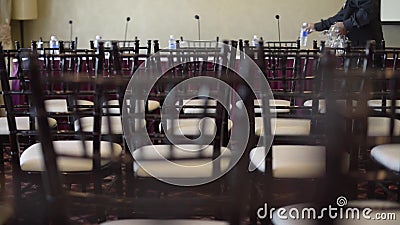 Empty Press Conference Room (2 of 2) Stock Footage - Video of flash ...