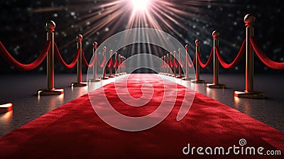 Empty Red Carpet For Celebrities With Paparazzi. Award. Generative Ai ...