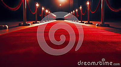 Empty Red Carpet For Celebrities With Paparazzi. Award. Generative Ai ...