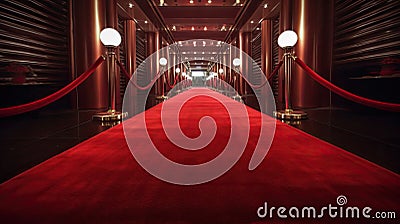 Empty Red Carpet For Celebrities With Paparazzi. Award. Generative Ai ...