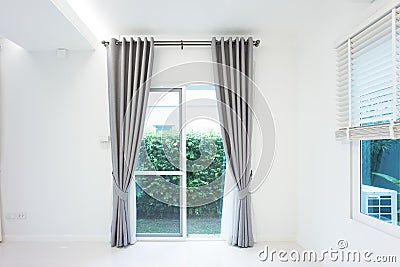 Empty Room With Curtain For Background. Stock Image | CartoonDealer.com ...