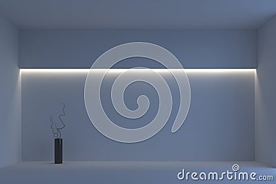 Empty White Minimalist Room With White Backlight. 3d Rendering Royalty ...
