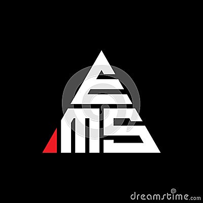 EMS Triangle Letter Logo Design With Triangle Shape. EMS Triangle Logo ...