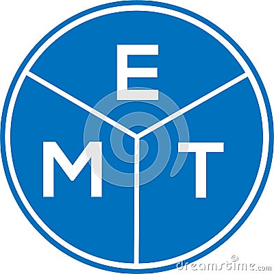 EMT Letter Logo Design On White Background. EMT Creative Circle Letter ...