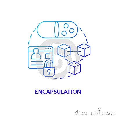 Encapsulation Blue Gradient Concept Icon Royalty-Free Cartoon ...