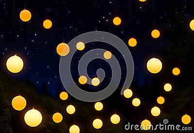 The Enchanting Dance Of Glowing Spherical Orbs In The Cosmos Stock ...