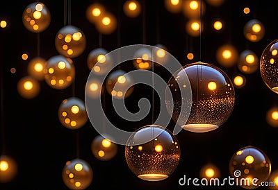 The Enchanting Dance Of Glowing Spherical Orbs In The Cosmos Stock ...