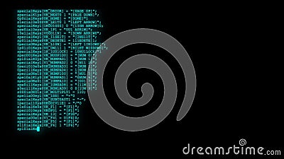 Encrypted Fast Long Scrolling Programming Security Hacking Code Data Flow Stream on Black White ...