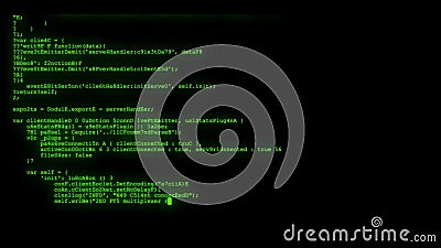 Encrypted Fast Long Scrolling Programming Security Hacking Code Data Flow Stream on Black White ...