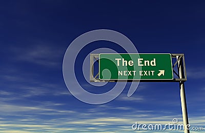 The End - Freeway Exit Sign Stock Images - Image: 16295084