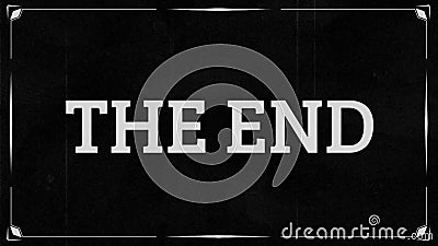 The End - Retro Text Animation. Recreated Frame from a Silent Film Era ...