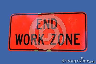 End Of Work Zone Sign Stock Image | CartoonDealer.com #1812379
