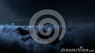 Infinite Fly Above the Cinematic Dark Night Clouds Background Seamless ...