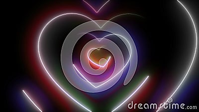 An Endless Loop of Animated Glowing Hearts. Stock Footage - Video of ...
