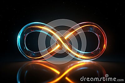 Endless Loop Glowing Neon Infinity Symbol Underlines Eternal ...