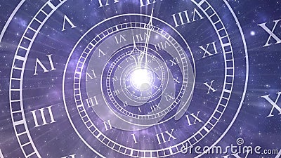 Endless Looping Spiral Clock with Minute and Hour Hands, Abstract Time ...