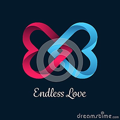 Endless Love Vector With Linking Hearts Stock Vector - Image: 48977464