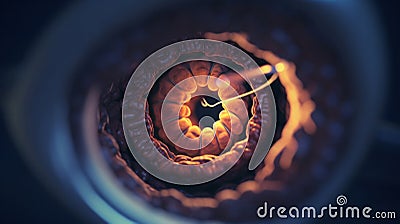 An Endoscopic View Of The Colon With Marked Areas Of Interest For ...