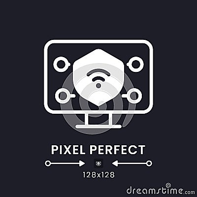 Endpoint Security White Solid Desktop Icon Cartoon Vector ...