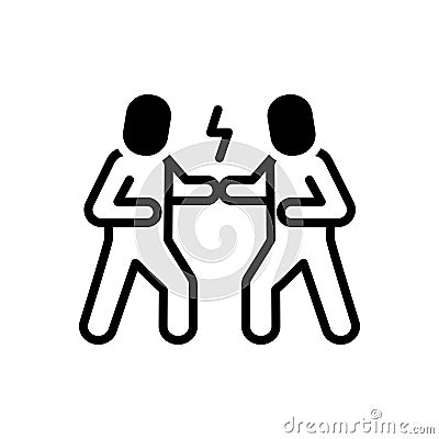 Black Solid Icon For Enemy, Foe And Antagonist Stock Photo ...