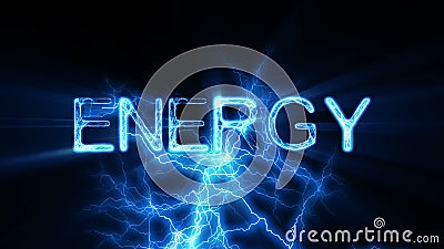 ENERGIEword Tekstanimatie Met Elektrobliksem Stock Footage - Video of ...
