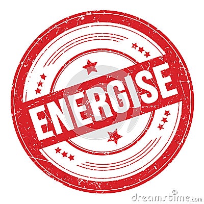 ENERGISE Text On Red Round Grungy Stamp Royalty-Free Stock Photography ...