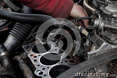 Car Service Engine, Repair, Check Up Maintenance, Auto Mechanic Man ...