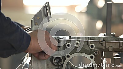 Engine Manufacturing Process. Stock Video - Video of industrial, male ...