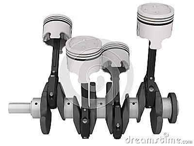 Engine Pistons And Crankshaft Assembly Royalty-Free Illustration ...
