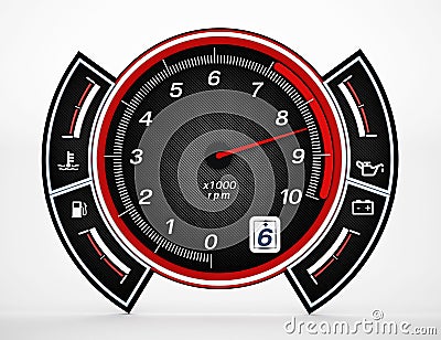 Engine RPM Gauge. 3D Illustration. | CartoonDealer.com #72235767