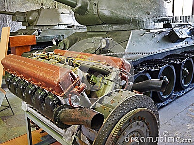 Engine Of Tank T-34 Stock Photo - Image: 51695582