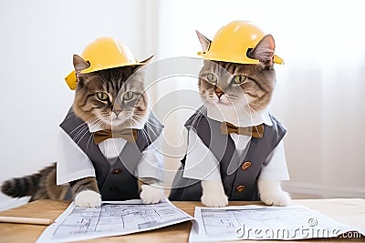Engineer Cat, Kitty Builders, Pet Architectures Stock Photography ...