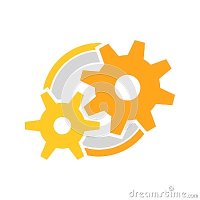 Engineer Cog Wheels Setup Symbol Logo Design Cartoon Vector ...