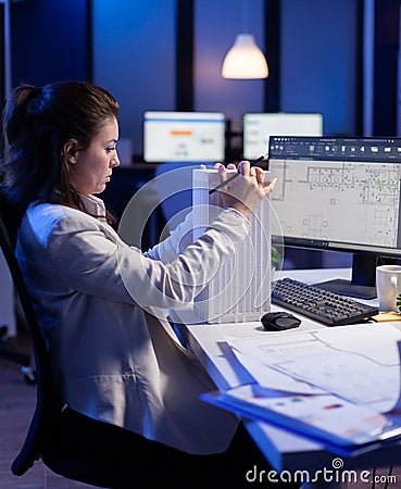 Engineer Constructor Designer Architect Developing Prototype Component Stock Photo ...