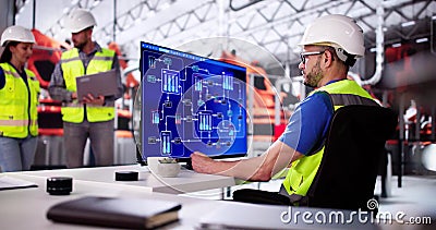 Engineer Operator Using Scada System Stock Photography | CartoonDealer.com #345503672