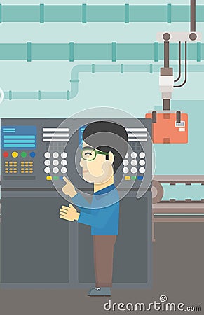 Engineer Standing Near Control Panel. Cartoon Vector | CartoonDealer ...